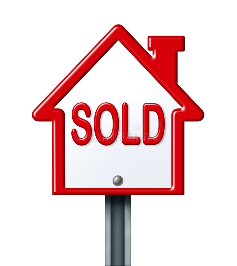 Sold for Sale Home Real Estate Sign Closed Deal Stock Illustration ...