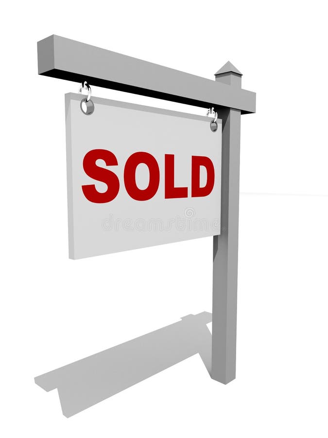 Sold sign stock illustration. Illustration of post, deal - 4368657