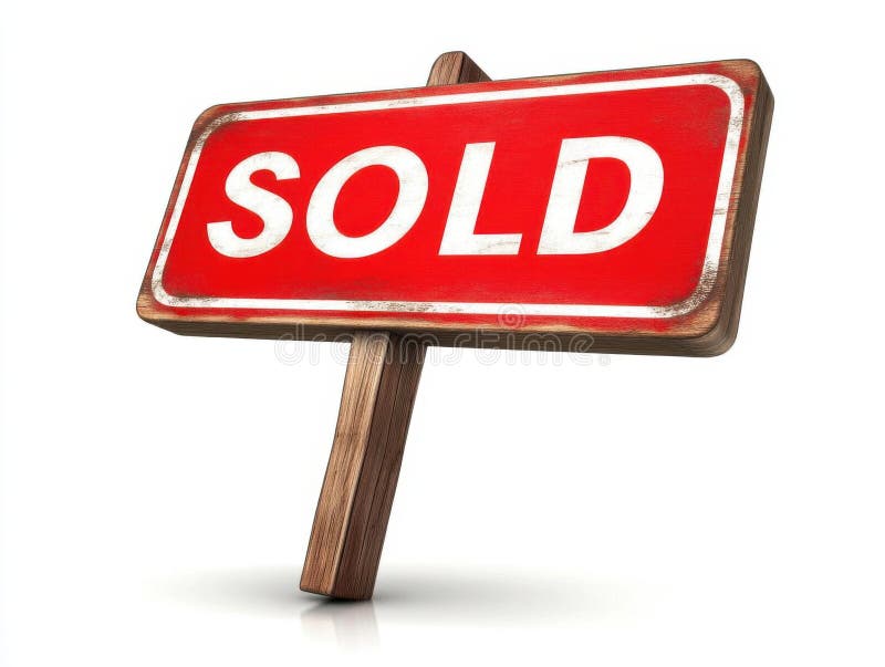 Sold Sign, a Classic Symbol of Completion and Success Stock ...