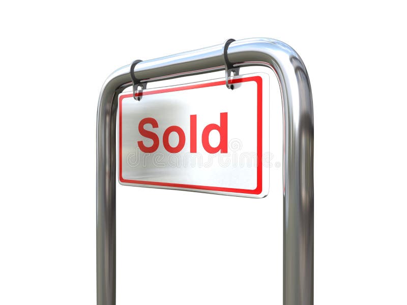 Sold for Sale Home Real Estate Sign Closed Deal Stock Illustration ...