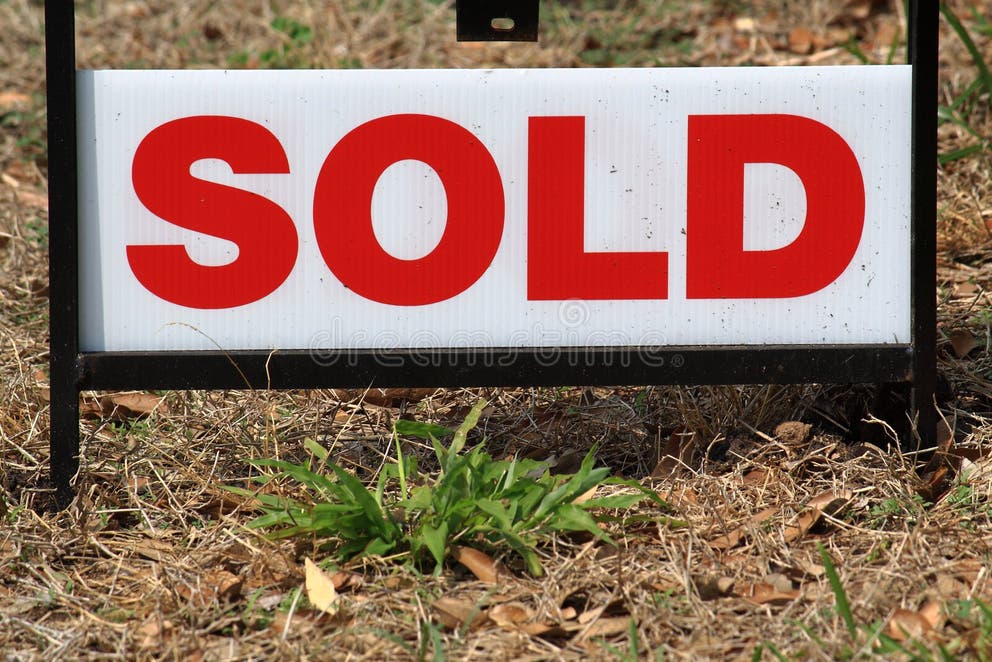 Sold sign red and white stock photo. Image of sold, finance - 19644528