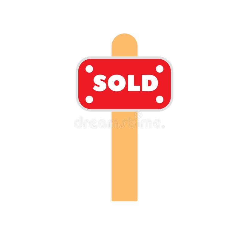 Sold Sign for Sale. Vector Red Sign for Rent. Vector Isolated Sign ...