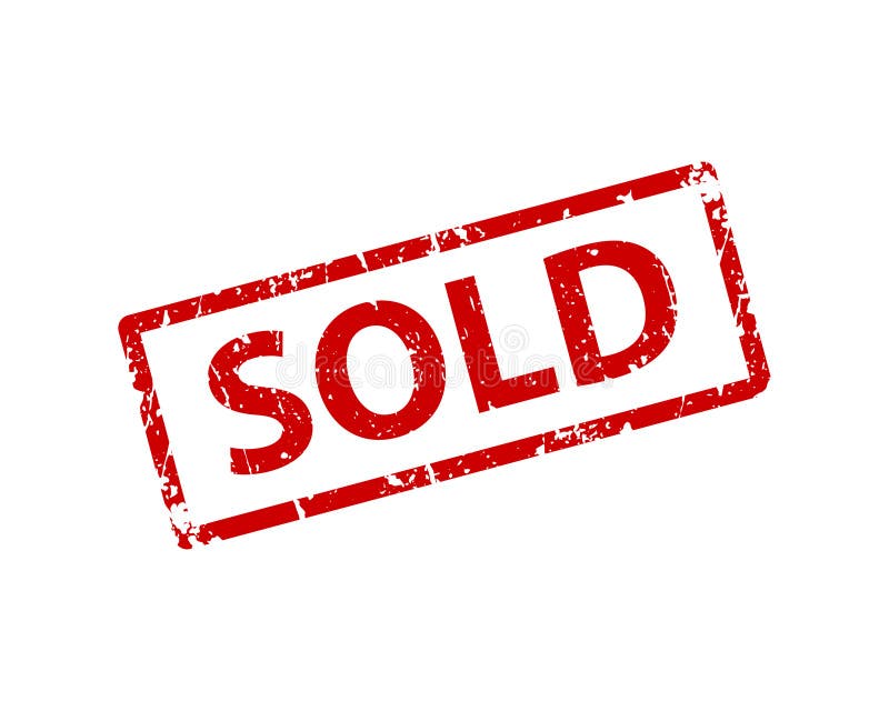 Sold Sign Sticker. Stamp Vector Texture. Stock Vector - Illustration of ...