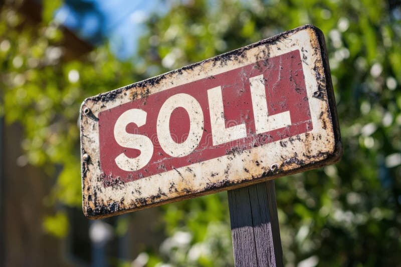 Sold Sign, a Symbol of Success and Completion Stock Illustration ...