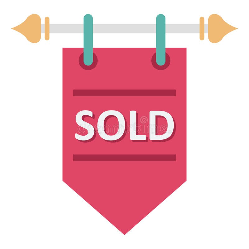 Sold Signboard Color Vector Icon Fully Editable Stock Vector ...