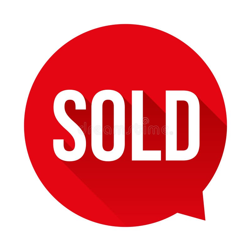 Sold speech bubble. stock vector. Illustration of button - 153289452
