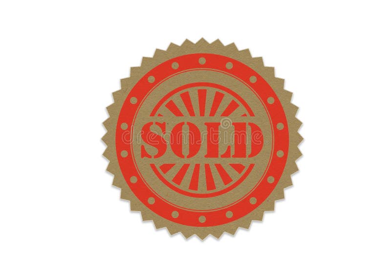 Sold stamp on paper stock illustration. Illustration of symbol - 80238966