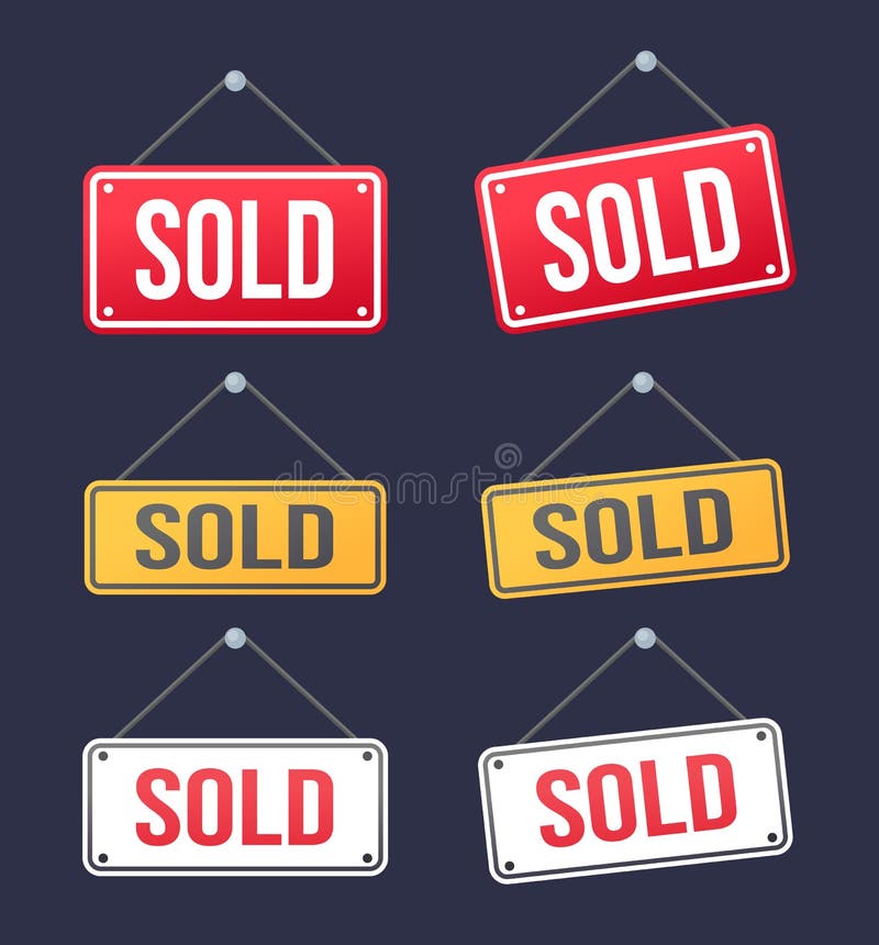 Sold Stickers Product Tags Labels Vector Set Stock Vector ...