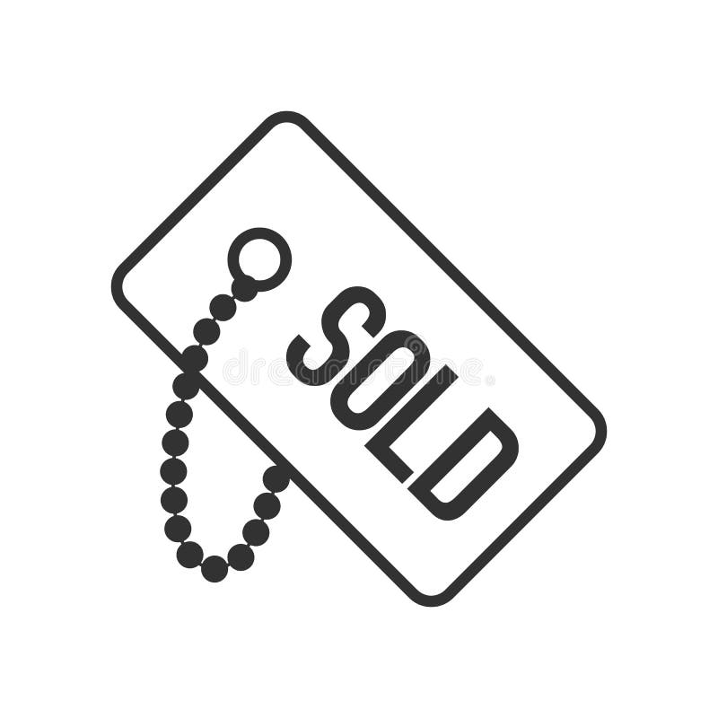 Sold Outline Vector Icon. Thin Line Black Sold Icon, Flat Vector Simple ...