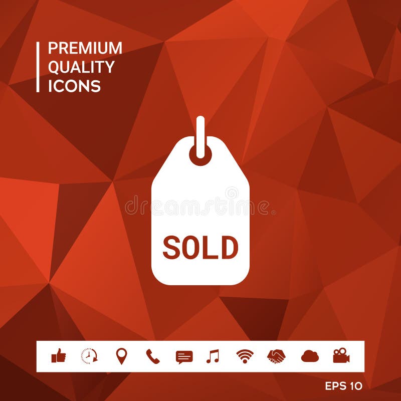 Sold tag symbol stock vector. Illustration of attachment - 111710043