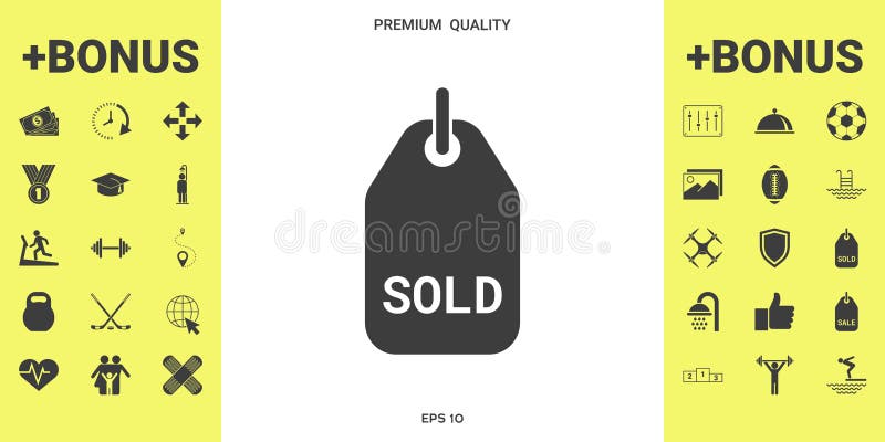 Sold tag symbol stock vector. Illustration of clip, market - 123765154