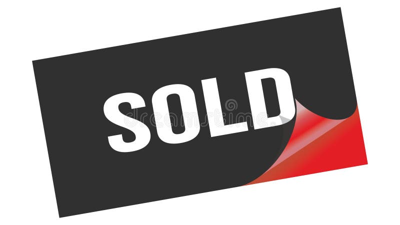 SOLD Text on Black Red Sticker Stamp Stock Illustration - Illustration ...
