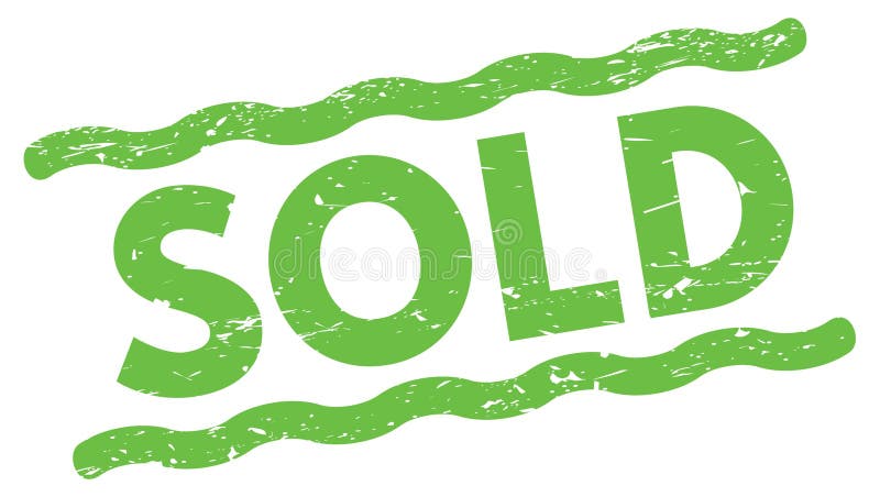 SOLD Text on Green Lines Stamp Sign Stock Illustration - Illustration ...