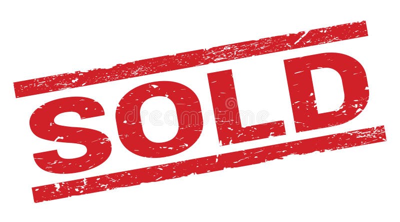 SOLD Text on Red Rectangle Stamp Sign Stock Illustration - Illustration ...