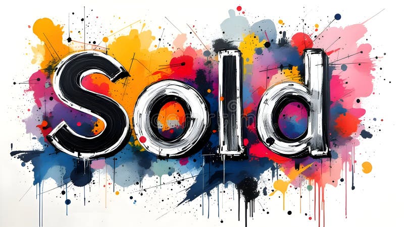 Sold Text Sign on Random Abstract Background Stock Illustration ...