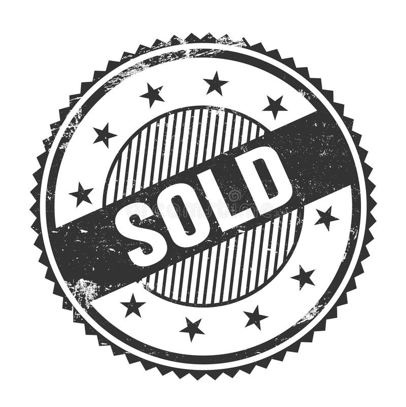 SOLD Text Written on Black Grungy Round Stamp Stock Illustration ...