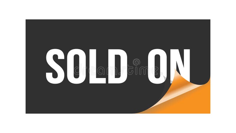 SOLD on Text Written on Black Orange Sticker Stock Illustration ...