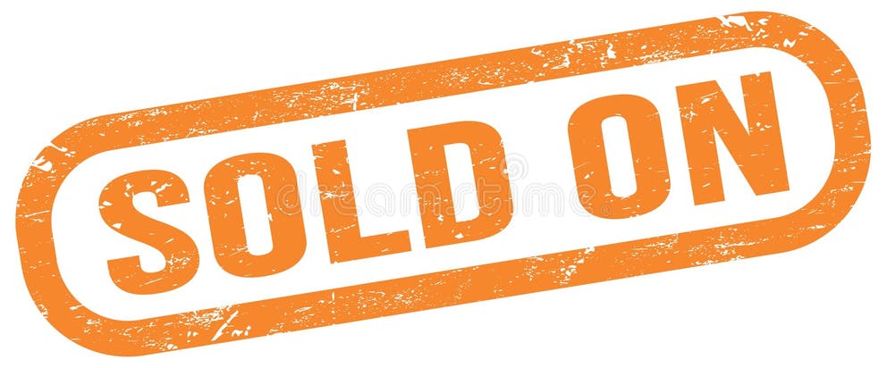 SOLD on, Text Written on Orange Stamp Sign Stock Illustration ...