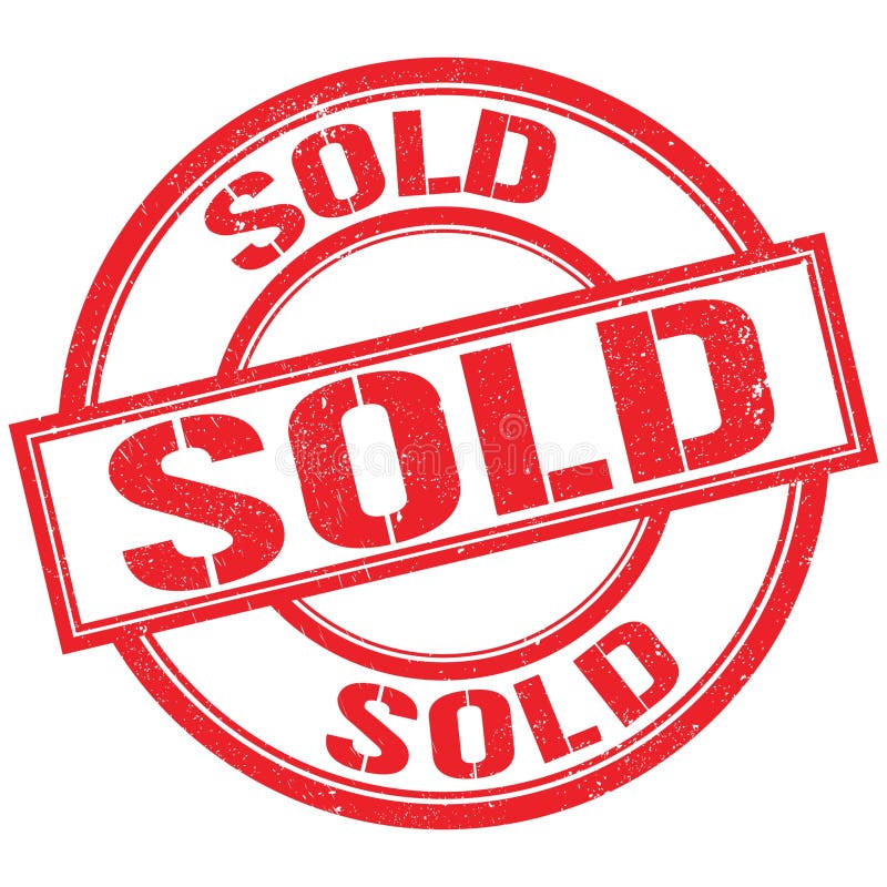 SOLD Text Written on Red Stamp Sign Stock Illustration - Illustration ...