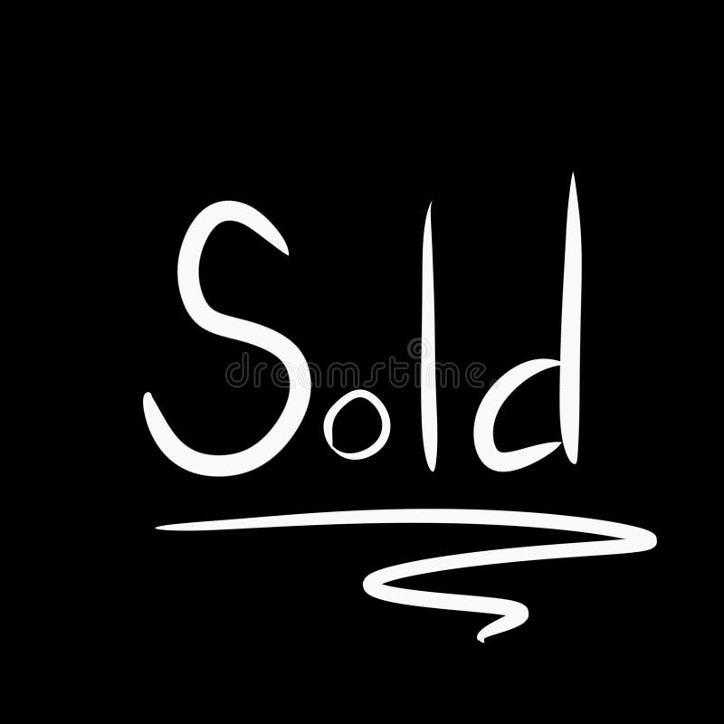 Sold Title Symbol on the Black Background Stock Illustration ...
