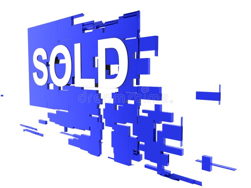 Sold on wall stock illustration. Illustration of advertising - 18965744