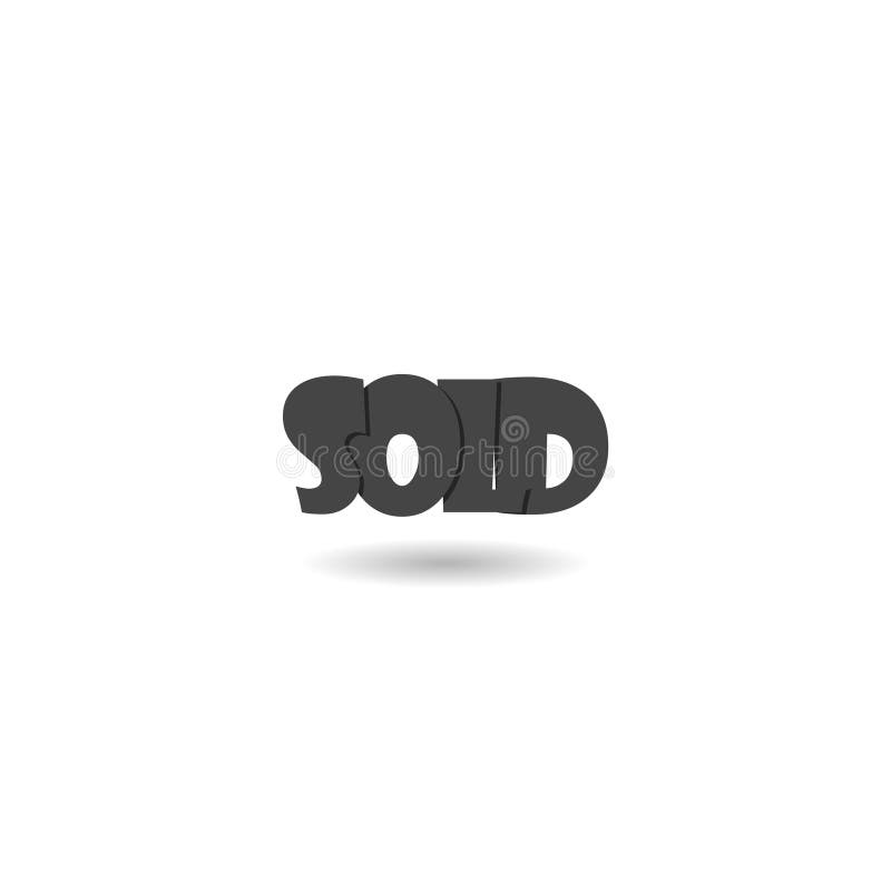 Sold word icon with shadow stock vector. Illustration of sold - 358954686