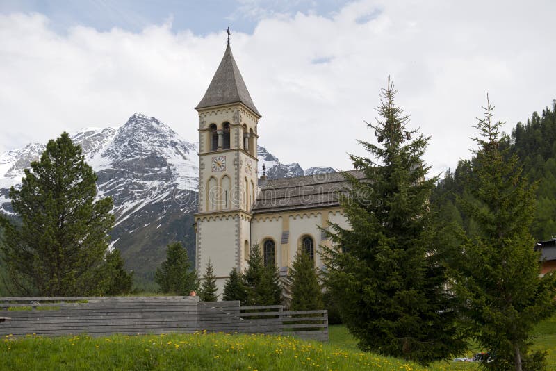 Solda Town stock image. Image of high, green, alpine - 57155185