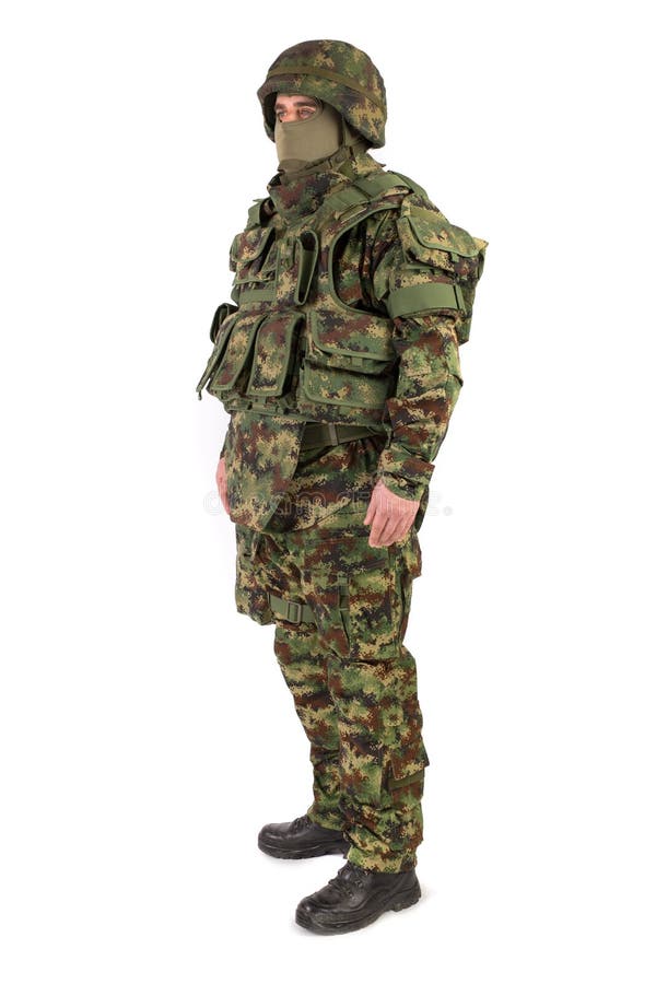 Soldado En El Uniforme Aislado En Blanco Foto de archivo - Imagen de ...