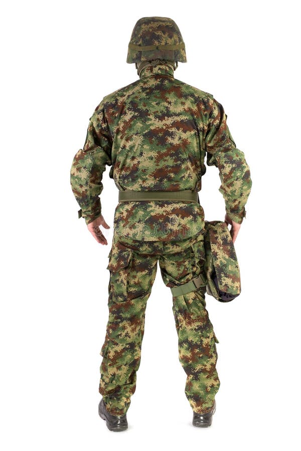 Soldado No Uniforme Isolado No Branco Foto de Stock - Imagem de soldado ...