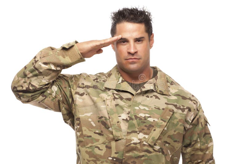 Soldado saludando imagen de archivo. Imagen de recluta - 178684513