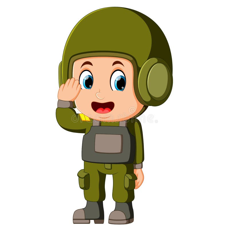Soldat De Salutation Cartoon Illustration de Vecteur - Illustration du ...