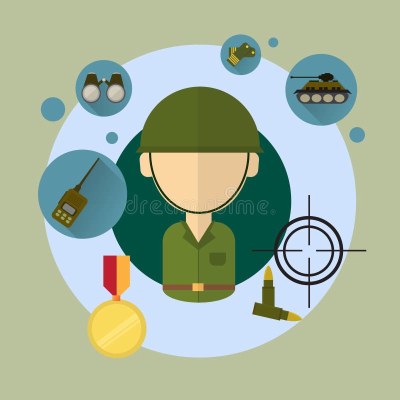 Soldat Icon de militaire illustration de vecteur. Illustration du fond ...