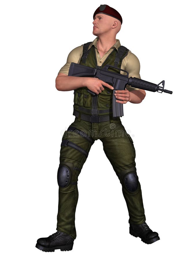 Soldat mit Waffe stock abbildung. Illustration von tarnung - 21062258