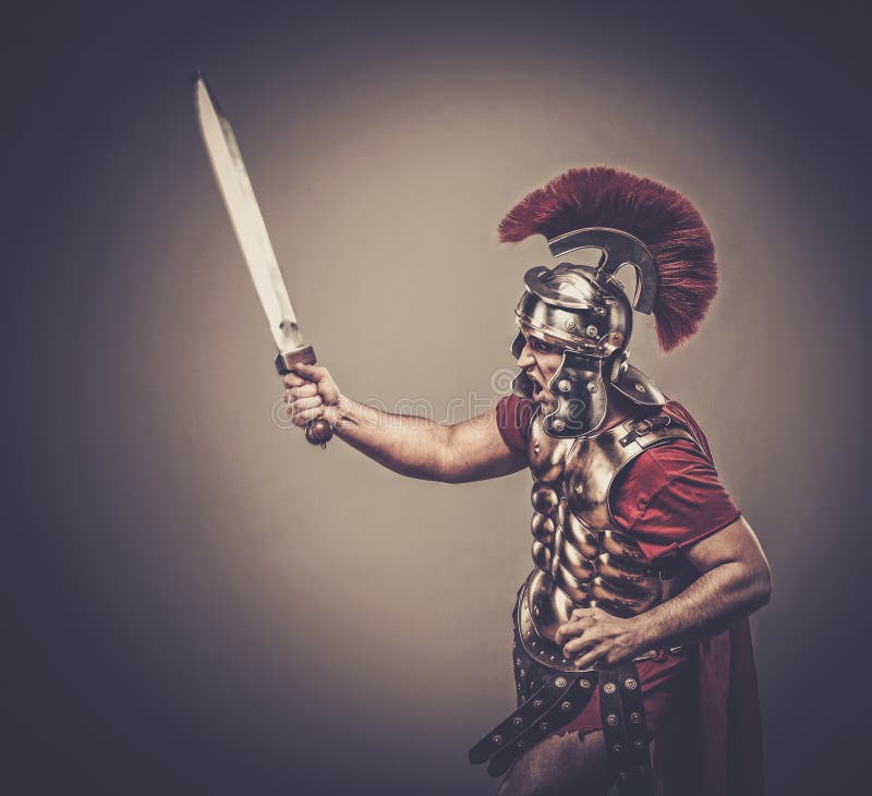 Soldat Romain Dans Le Temple Antique Photo stock - Image du vêtements ...