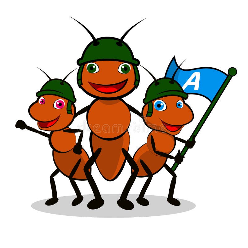 Le Formiche Raggruppano Isolato Illustrazione Vettoriale ...