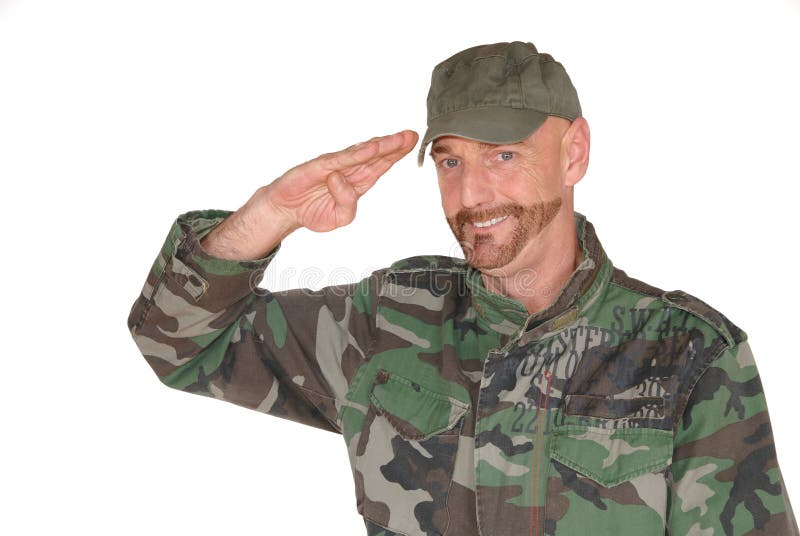 I militari salutano. fotografia stock. Immagine di calvo - 137278