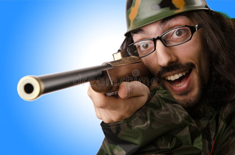 Soldato Divertente Nei Militari Immagine Stock - Immagine di marino ...