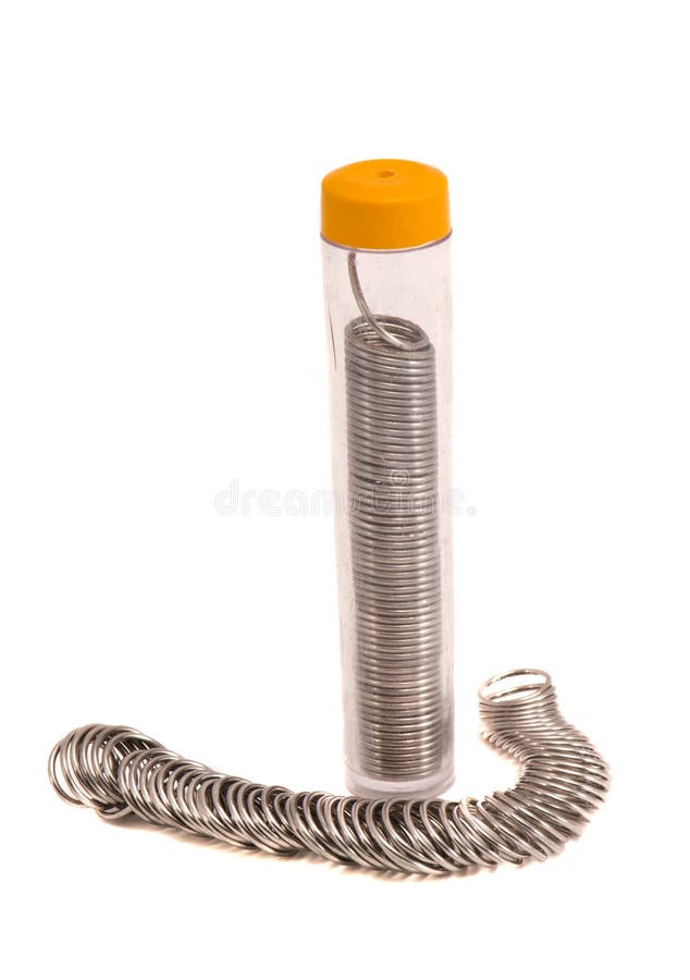 Solder metal wire on white stock image. Image of object - 27476469