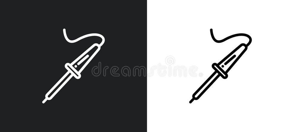 Solder Outline Icon in White and Black Colors. Solder Flat Vector Icon ...