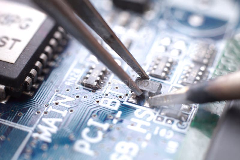 Soldering and Assembly of SMD Transistor Stock Photo - Image of ...
