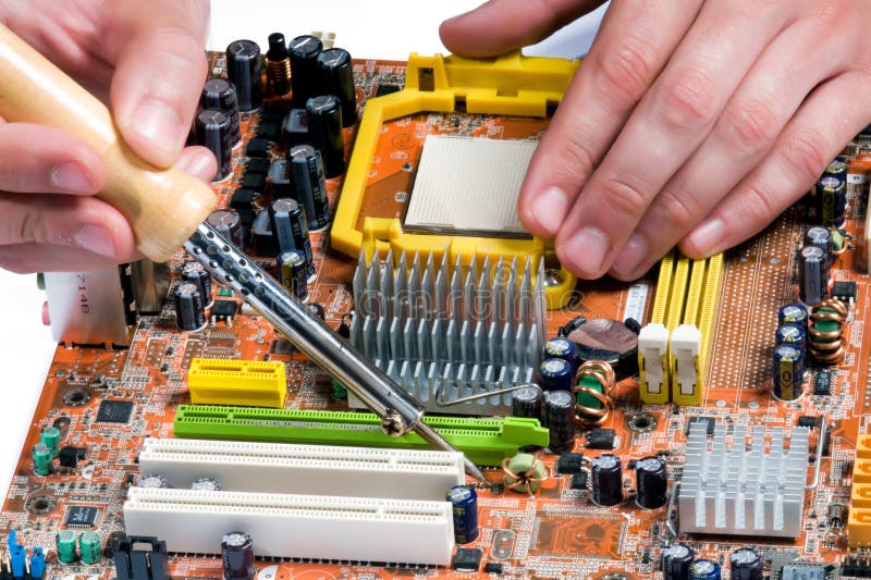 Soldering a circuit board stock image. Image of complexity - 14832835