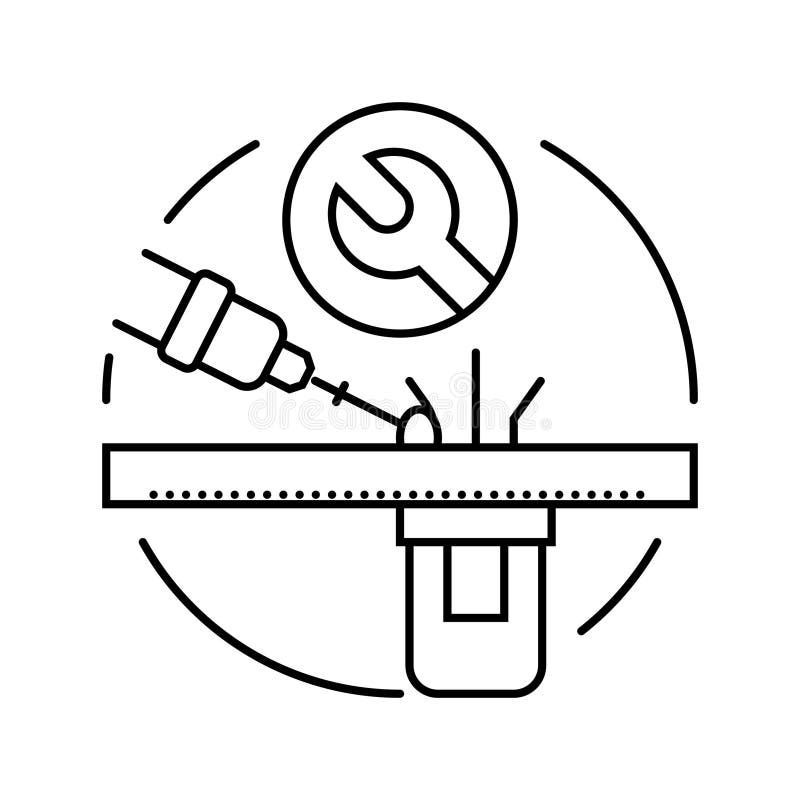 Soldering Components Electronics Line Icon Vector Illustration Stock ...