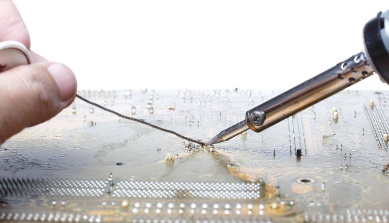 Soldering Computer Motherboard Stock Photo - Image of repair, circuit ...