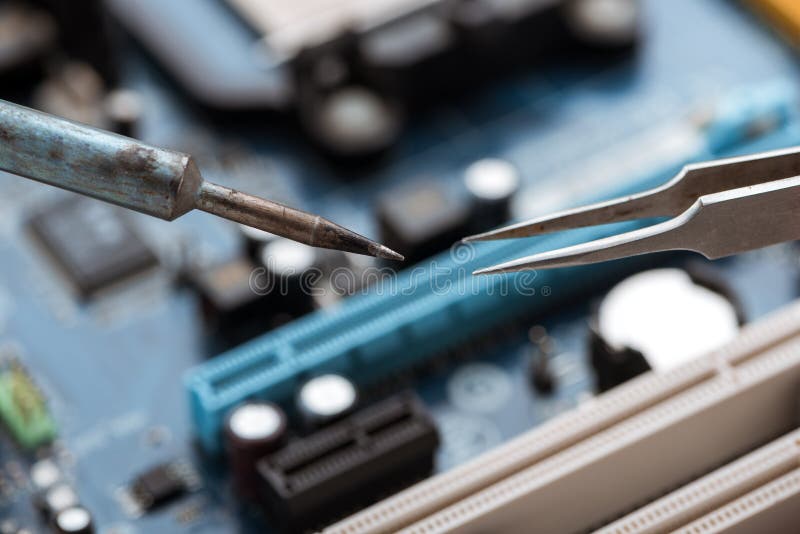 Soldering Desktop Computer System Stock Image - Image of diode ...