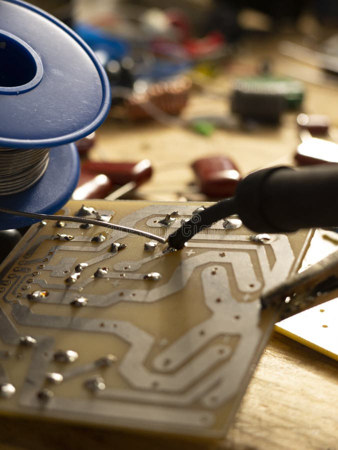 Soldering of Electronic Circuit Board with Electronic Components ...