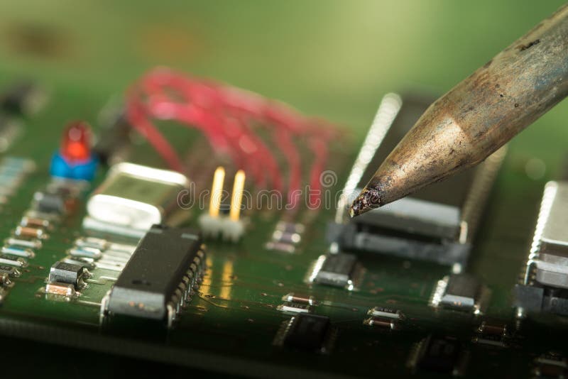 Soldering of Electronic Circuit Board Stock Image - Image of ...