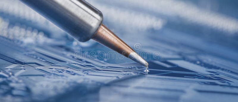 Soldering Electronic Components Onto the PCB. Electronics Repair and ...