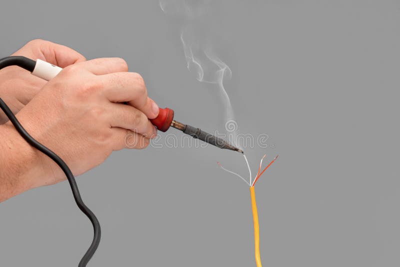 Soldering of Electronic Copper Wires Stock Photo - Image of electrician ...