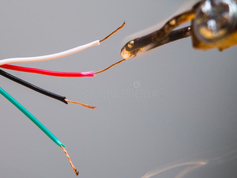 Soldering of Electronic Wires Stock Image - Image of laboratory, copper ...