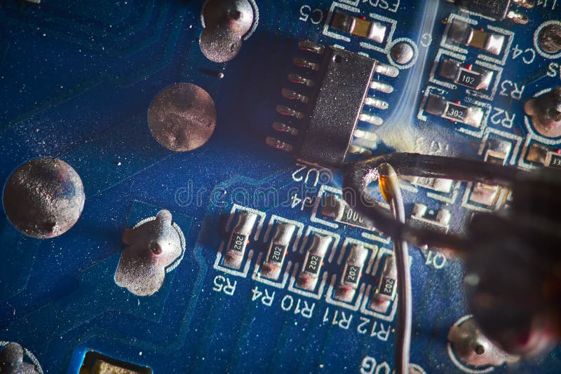 Soldering electronics stock image. Image of service, manufacturing ...